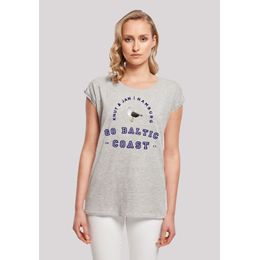 T-Shirt F4NT4STIC "Möwe Knut & Jan Hamburg", Damen, Gr. 4XL, grau (erdgrau), Obermaterial: 100% Baumwolle, regular fit, Rundhals, ohne Bündchen, Shirts T-Shirt, Print
