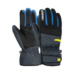 Skihandschuhe Reusch "Brandon R-TEX XT", Damen, Gr. 10, grau (grau, gelb), 90% Polyester, 9% Polyurethan, 1% Elasthan, mehrfarbig, Handschuhe, mit wasserdichter und atmungsaktiver Funktion