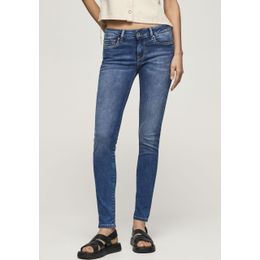 Skinny-fit-Jeans Pepe Jeans "SOHO", Damen, Gr. 31, L&auml;nge 28, blau, Denim/Jeans, Obermaterial: 84% Baumwolle, 14% Polyester, 2% Elasthan, skinny fit lang, Jeans, im 5-Pocket-Stil mit 1-Knopf Bund und Stretch-Anteil