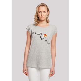 T-Shirt F4NT4STIC "Alice im Wunderland Escape Reality Falling", Damen, Gr. 4XL, grau (erdgrau), Obermaterial: 100% Baumwolle, regular fit, Rundhals, ohne B&uuml;ndchen, Shirts T-Shirt, Retro, Heroes of Childhood, TV Serie