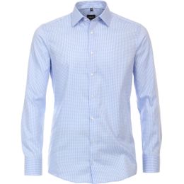 Businesshemd Venti "Venti Businesshemd kariert", Herren, Gr. 40, Normalgr&ouml;&szlig;en, blau (hellblau), 100% Baumwolle, kariert, schmal, Hemden