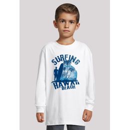 T-Shirt F4NT4STIC "Hawaii Surf Beach Summer", Jungen, Gr. 122/128, weiß, Obermaterial: 100% Baumwolle, Rundhals, ohne Bündchen, Shirts, Premium Qualität