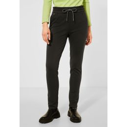 Stoffhose Street One, Damen, Gr. 36, L&auml;nge 30, gr&uuml;n (bassy olive), Stoff, 69% Viskose, 26% Polyester, 5% Elasthan, unifarben, loose fit lang, Hosen Stoffhose, in Unifarbe