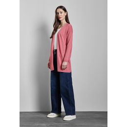 Strickjacke Street One, Damen, Gr. 44, rosa (sugar coral meliert), Stoff, 70% Viskose, 30% Nylon, unifarben, normal lang, ohne Ausschnitt, B&uuml;ndchen, Strickjacken Strickjacke, aus softer Viskose