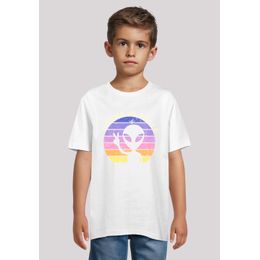 T-Shirt F4NT4STIC "Alien Peace Sunset", Mädchen, Gr. 122/128, weiß, Obermaterial: 100% Baumwolle, regular fit, Rundhals, ohne Bündchen, Shirts, Premium Qualität