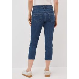 Comfort-fit-Jeans Cecil, Damen, Gr. 29, Länge 24, blau (mid blau used wash), Jeans, 95% Baumwolle, 3% Elastomultiester, 2% Elasthan, unifarben, 3/4-Länge, Jeans, Middle Waist