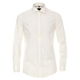 Businesshemd Venti "Venti Businesshemd uni", Herren, Gr. 36, Normalgr&ouml;&szlig;en, wei&szlig; (wei&szlig;beige), 100% Baumwolle, unifarben, sehr figurbetont, Hemden