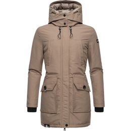 Winterjacke Navahoo "Blizzardstorm", Damen, Gr. M (38), grau, Oberstoff: 70% Baumwolle, 30% Nylon; Futter: 100% Polyester; Wattierung: 100% Polyester; &Auml;rmelfutter: 100% Polyester, figurbetont Po-bedeckend, hoch geschlossener Ausschnitt, &Auml;rmel ohne &Auml;rmelschlitz Rippstrickb&uuml;ndchen, Jacken Winterjacke, Warm gef&uuml;tterter Wintermantel mit Kapuze