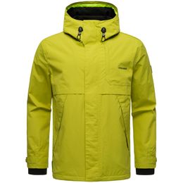 Regenjacke STONE HARBOUR "Zanjaar", Herren, Gr. S (48), grün, Obermaterial: 100% Nylon; Innenfutter: 100% Polyester; Ärmelfutter: 100% Polyester, gerade Po-bedeckend, hoch geschlossener Ausschnitt, mit Knöpfen,verstellbar Rippstrickbündchen mit Druckknöpfen,verstellbar, Jacken Regenjacke, Herren Übergangsjacke mit Fleece-Futter
