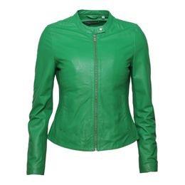 Lederjacke Maze "42023007", Damen, Gr. XS, grün (evergrün), Obermaterial: 100% Lammleder; Innenfutter: 100% Polyester; Ärmelfutter: 100% Polyester, Jacken