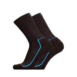 Socken UphillSport "SAANA 2er Pack", Damen, Gr. 43-46, schwarz (schwarz, blau), 45% Baumwolle, 27% Polyamid, 26% Wolle, 2% Elasthan, mehrfarbig, Socken Socken, mit speziell geformter Ferse