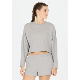 Sweatshirt LES'ARCS "Clairen", Jungen, Gr. 140, grau (hellgrau), 50% Baumwolle, 48% Polyester, 2% Elasthan, meliert, normal, Rundhals, Sweatshirts Sweatshirt, mit atmungsaktiver Funktion