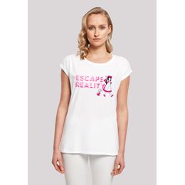 T-Shirt F4NT4STIC "Alice im Wunderland Escape Reality", Damen, Gr. 4XL, wei&szlig;, Obermaterial: 100% Baumwolle, regular fit, Rundhals, ohne B&uuml;ndchen, Shirts T-Shirt, Retro, Heroes of Childhood, TV Serie