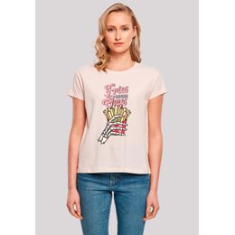 T-Shirt F4NT4STIC "Anti Valentinstag Fries", Damen, Gr. L, pink, Obermaterial: 100% Baumwolle, oversize, Rundhals, ohne B&uuml;ndchen, Shirts T-Shirt, Premium Qualit&auml;t