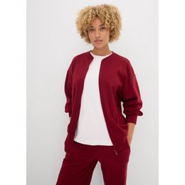 bonprix Sweatjacke aus reiner Baumwolle, rot, 100% Baumwolle