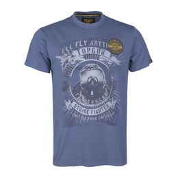 T-Shirt Top Gun "TG25012", Herren, Gr. 52L, blau (navy), Oberstoff: 100% Baumwolle, Rundhals, Shirts