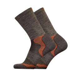 Socken UphillSport "MALLA 2er Pack", Damen, Gr. 35-38, grau (grau, meliert), 50% Wolle, 48% Polyamid, 2% Elasthan, mehrfarbig, Socken, mit atmungsaktiver Funktion