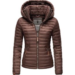 Steppjacke Marikoo "Löwenbaby", Damen, Gr. S (36), braun, Oberstoff: 100% Nylon, Futter: 100% Polyester, Wattierung: 100% Polyester, Ärmelfutter: 100% Polyester, tailliert hüftbedeckend, Ärmel ohne Ärmelschlitz elastischer Bund, Jacken, stylische Übergangsjacke mit abnehmbarer Kapuze