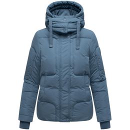 Steppjacke Navahoo "Zauberlicht 14", Damen, Gr. S (36), blau, Obermaterial: 100% Polyester; Innenfutter: 100% Polyester; Wattierung: 100% Polyester; Ärmelfutter: 100% Polyester, gerade hüftbedeckend, hoch geschlossener Ausschnitt, eng Rippstrickbündchen, Jacken Steppjacke, Winterjacke mit abnehmbarer Kapuze und Fleece-Futter
