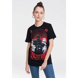 T-Shirt logoshirt "Star Wars", Damen, Gr. L, schwarz (schwarz, rot), 100% Baumwolle, bedruckt, normal, Rundhals, Shirts T-Shirt, mit Rogue One-Print