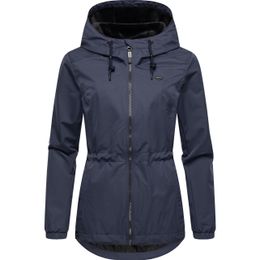 Outdoorjacke Ragwear "Dankka Tech", Damen, Gr. 4XL (48), blau (navy), Obermaterial: 100% Polyester. Innenfutter: 100% Polyester, figurumspielend h&uuml;ftbedeckend, &Auml;rmel ohne &Auml;rmelschlitz elastischer Bund mit innenliegendem Gummizug, Jacken Outdoorjacke, Stylische Damen &Uuml;bergangsjacke aus wasserdichtem Material
