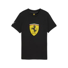 T-Shirt Puma "Scuderia Ferrari Sportswear Coloured Big Shield T-Shirt", Mädchen, Gr. 176, schwarz, Obermaterial: 100% Baumwolle; Rippe: 75% Baumwolle, 25% Polyester, regular fit, Rundhals, Shirts T-Shirt