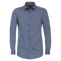Businesshemd Venti "Venti Businesshemd uni", Herren, Gr. 38, Normalgr&ouml;&szlig;en, blau (mittelblau), 100% Baumwolle, unifarben, sehr figurbetont, Hemden