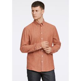 Leinenhemd LINDBERGH "LINDBERGH Leinenhemd", Jungen, Gr. L, Normalgrößen, orange (mid clay), Obermaterial: 55% Leinen, 45% Baumwolle, Hemden