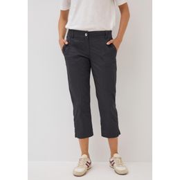 3/4-Hose Cecil, Damen, Gr. 29, Länge 24, grau (grau stone), Web, 98% Baumwolle, 2% Elasthan, unifarben, comfort fit 3/4-Länge, Hosen, Middle Waist
