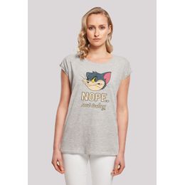 T-Shirt F4NT4STIC "Tom and Jerry TV Serie Nope Not Today", Damen, Gr. S, grau (erdgrau), Obermaterial: 100% Baumwolle, regular fit, Rundhals, ohne B&uuml;ndchen, Shirts T-Shirt, Damen,Premium Merch,Regular-Fit,Kurze &Auml;rmel,Bedruckt