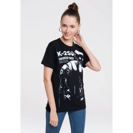 T-Shirt logoshirt "Star Wars", Damen, Gr. L, schwarz-weiß (schwarz, weiß), 100% Baumwolle, bedruckt, normal, Rundhals, Shirts T-Shirt, mit lizenziertem Design