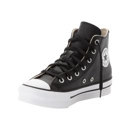 Sneaker Converse "CHUCK TAYLOR ALL STAR EVA LIFT LEATHER PLATFORM", M&auml;dchen, Gr. 30, schwarz-wei&szlig; (schwarz, natural ivory, wei&szlig;), Leder, Schuhe Sneaker