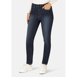 5-Pocket-Jeans STOOKER WOMEN "Milano Denim Basic Magic Shape Fit", Damen, Gr. 44, Länge 28, blau (medium blau), Denim/Jeans, 76% Baumwolle, 22% Polyester, 2% Elasthan, schmal lang, Jeans, Casual Clean Wash Denim Jeans Magic Shape Effekt für Damen