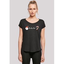 T-Shirt F4NT4STIC "Ho Ho Ho Weihnachten Christmas", Damen, Gr. XS, schwarz, Obermaterial: 100% Baumwolle, regular fit, Rundhals, ohne B&uuml;ndchen, Shirts T-Shirt, Print