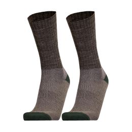 Socken UphillSport "POSIO 2er Pack", Damen, Gr. 43-46, grau (grau, gr&uuml;n), 48% Wolle, 31% Polyamid, 20% Polypropylen, 1% Elasthan, mehrfarbig, Socken Socken, mit atmungsaktiver Funktion