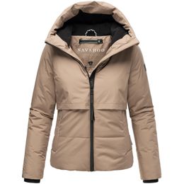 Steppjacke Navahoo "Liebesküken XIV", Damen, Gr. M (38), grau (taupe), Obermaterial: 100% Polyester; Innenfutter: 100% Polyester; Ärmelfutter: 100% Polyester; Wattierung: 100% Polyester, tailliert hüftlang, hoch geschlossener Ausschnitt, Ärmel ohne Ärmelschlitz Rippstrickbündchen, Jacken Steppjacke, modische Damen Winterjacke mit Fleece-Innenfutter