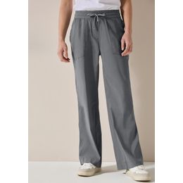 Culotte Cecil, Damen, Gr. XXL, L&auml;nge 28, grau (graphite light grau), Web, 65% Baumwolle, 32% Polyester, 3% Elasthan, unifarben, loose fit lang, Hosen Culotte, High Waist