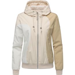 Bomberjacke Ragwear "Oggie Block Warm YOUMODO", Damen, Gr. XXL (44), beige (ecru), Obermaterial: 100% Polyester, Innenfutter: 100% Polyester, Wattierung: 100% Polyester, lässig geschnitten hüftlang, hoch geschlossener Ausschnitt, Ärmel ohne Ärmelschlitz Rippbündchen, Jacken, Wasserdichte Winterjacke mit Kapuze