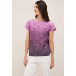 T-Shirt Cecil, Damen, Gr. M (40), rot (mulberry rot), Stoff, 65% Polyester, 35% Viskose, bedruckt, normal normal, U-Boot-Ausschnitt, abgesteppt, Shirts T-Shirt, Feel Good Fit