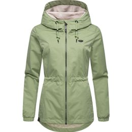 Outdoorjacke Ragwear "Dankka Tech", Damen, Gr. 4XL (48), gr&uuml;n, Obermaterial: 100% Polyester; Innenfutter: 100% Polyester, figurumspielend h&uuml;ftbedeckend, &Auml;rmel ohne &Auml;rmelschlitz elastischer Bund mit innenliegendem Gummizug, Jacken Outdoorjacke, Stylische Damen &Uuml;bergangsjacke aus wasserdichtem Material