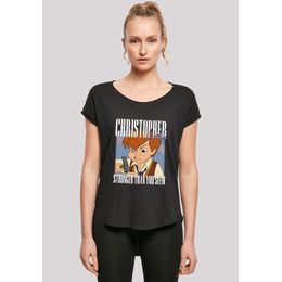 T-Shirt F4NT4STIC "Disney Winnie Puuh Der B&auml;r Christopher Robin", Damen, Gr. S, schwarz, Obermaterial: 100% Baumwolle, regular fit, Rundhals, ohne B&uuml;ndchen, Shirts T-Shirt, Print