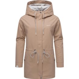Outdoorjacke Ragwear "Urbanna Remake", Damen, Gr. S (36), beige (sand), Obermaterial: 100% Polyester; Innenfutter: 100% Polyester, l&auml;ssig geschnitten Po-bedeckend, hoch geschlossener Ausschnitt, &Auml;rmel ohne &Auml;rmelschlitz normaler Saum, Jacken Outdoorjacke, Wasserdichte &Uuml;bergangsjacke