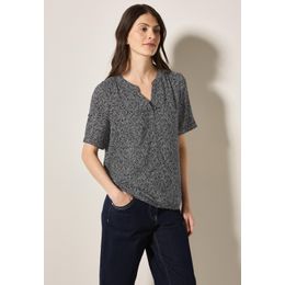Kurzarmbluse Cecil, Damen, Gr. M (40), blau (universal blau), Stoff, 100% Viskose, gemustert, klassisch normal, Rundhals, B&uuml;ndchen, Blusen, aus softer Viskose