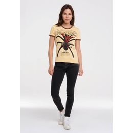 T-Shirt logoshirt "Spider-Man", Damen, Gr. L, beige (beige, braun), 100% Baumwolle, bedruckt, normal, Rundhals, Shirts T-Shirt, mit lizenziertem Originaldesign
