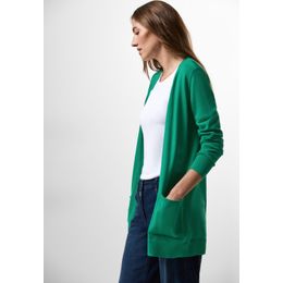 Cardigan Cecil, Damen, Gr. S (38), grün (malachite grün), Web, 60% Baumwolle, 40% Viskose, unifarben, normal hüftbedeckend, ohne Ausschnitt, Bündchen, Strickjacken, Feinstrick