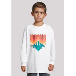 T-Shirt F4NT4STIC "Berg Sonnenuntergang Geometrisch", Jungen, Gr. 122/128, wei&szlig;, Obermaterial: 100% Baumwolle, Rundhals, ohne B&uuml;ndchen, Shirts T-Shirt, Premium Qualit&auml;t