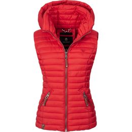Steppweste Navahoo "Shadaa", Damen, Gr. M (38), rot, Oberstoff: 100% Nylon, Futter: 100% Polyester, Wattierung: 100% Polyester, tailliert hüftbedeckend, Westen, stylische ärmellose Damen Weste mit Kapuze