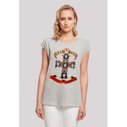 T-Shirt F4NT4STIC "Guns 'n' Roses Band Appetite For Destruction", Damen, Gr. 4XL, grau (erdgrau), Obermaterial: 100% Baumwolle, regular fit, Rundhals, ohne B&uuml;ndchen, Shirts T-Shirt, Print