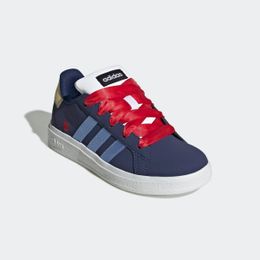 Sneaker adidas Sportswear "GRAND COURT 00s SNOW WHITE K", Mädchen, Gr. 34, blau (dkblau, blufus, betsca), Leder, Synthetik, Textil, Schuhe