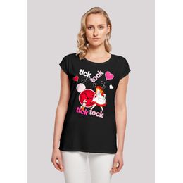 T-Shirt F4NT4STIC "Alice im Wunderland Tick Tock", Damen, Gr. 4XL, schwarz, Obermaterial: 100% Baumwolle, regular fit, Rundhals, ohne B&uuml;ndchen, Shirts T-Shirt, Retro, Heroes of Childhood, TV Serie